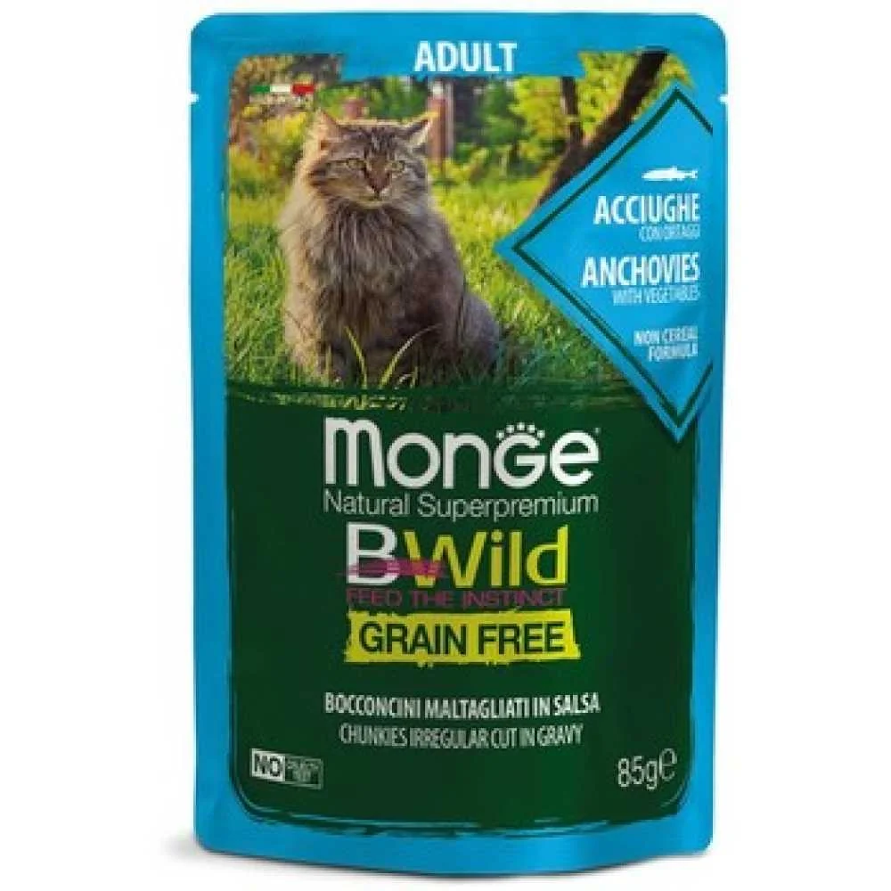 Monge BWild sos za mačke - inćun i povrće 85g