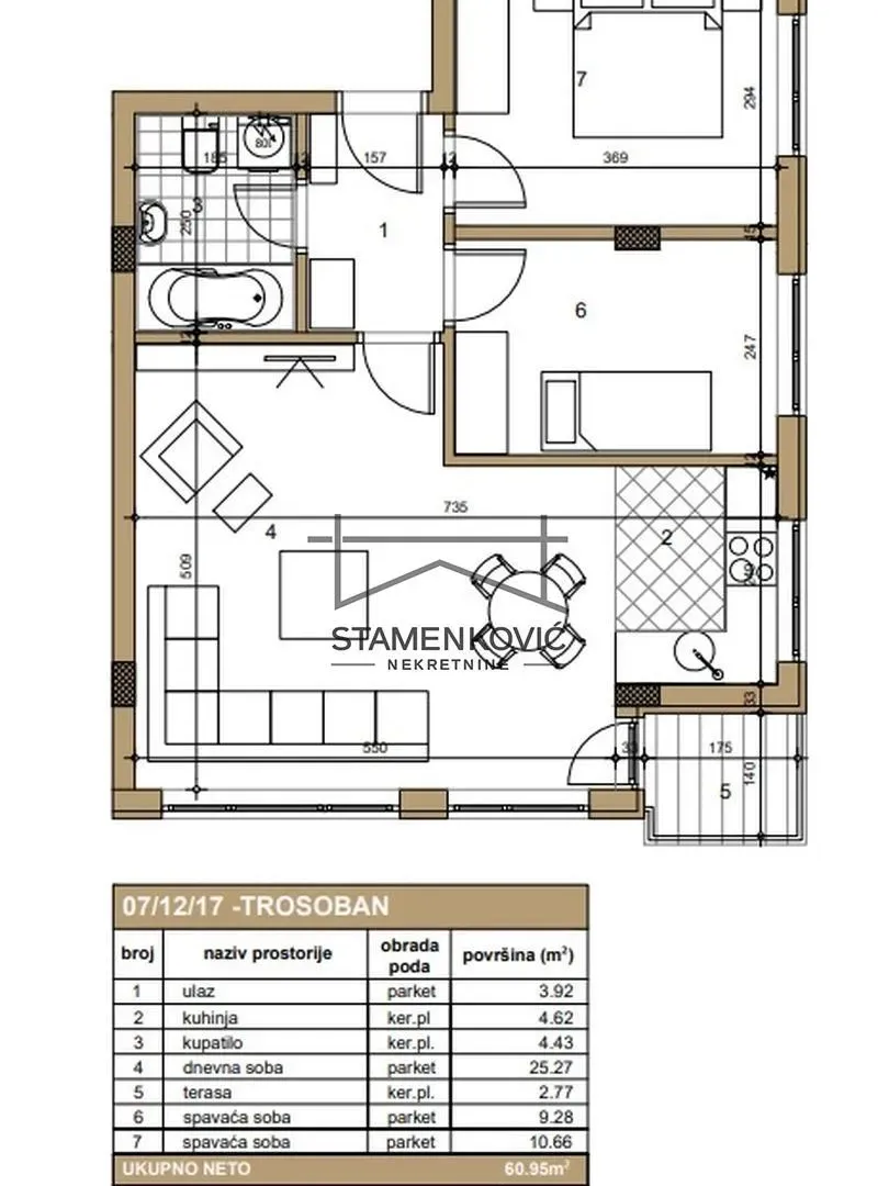 Prodaja, trosoban stan, 59m2, Telep, Novi Sad, Novi Sad