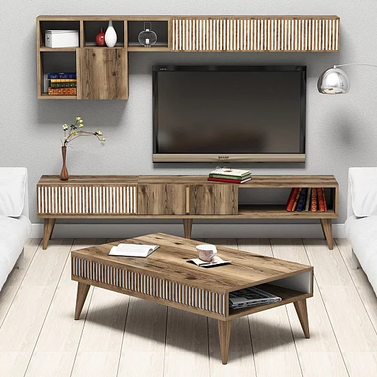 HANAH HOME SET ZA DNEVNU SOBU MILAN WALNUT CENA