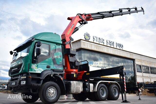 IVECO TRAKKER 6x6 PALFINGER PK 44002 Crane Kran Euro 6 kamion s ravnom platformom