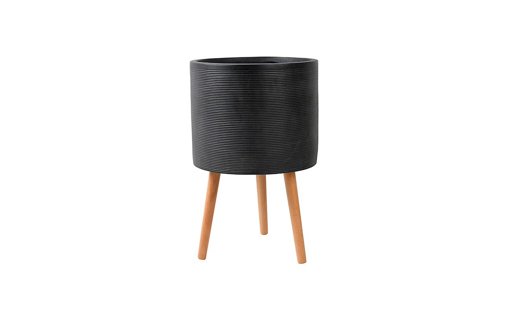 Saksija lt14771t stripes/legs 36x36x57cm black