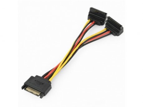 GEMBIRD CC-SATAM2F-02 SATA power splitter cable with angled(90) output connectors, 0.15 m