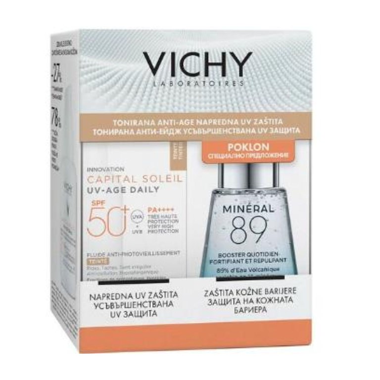 Vichy Capital Soleil tonirani krem UV Dayli 50+ 40ml + 89 Mineral booster 30ml promo set