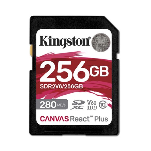 Kingston 256GB Canvas React Plus SDXC UHS-II U3 V60 memorijska kartica | SDR2V6/256GB