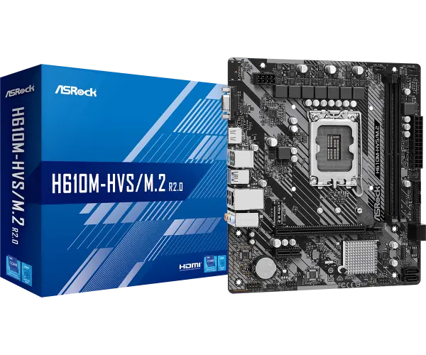 ASROCK Matična ploča s1700 H610M-HVS/M.2 R2.0 90-MXBJJ0-A0UAYZ crna