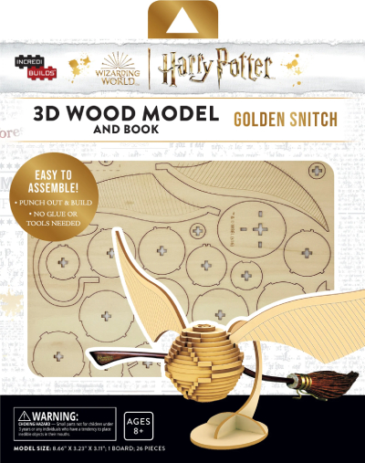 Golden Snitch 3D Wood Model and Book