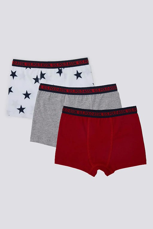 U.S. Polo Assn. Set bokserica za dečake US1378, 3 komada, Bele, sive i bordo