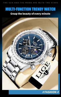 Novo ! Muški LIGE luksuzni sat sa hronometrom