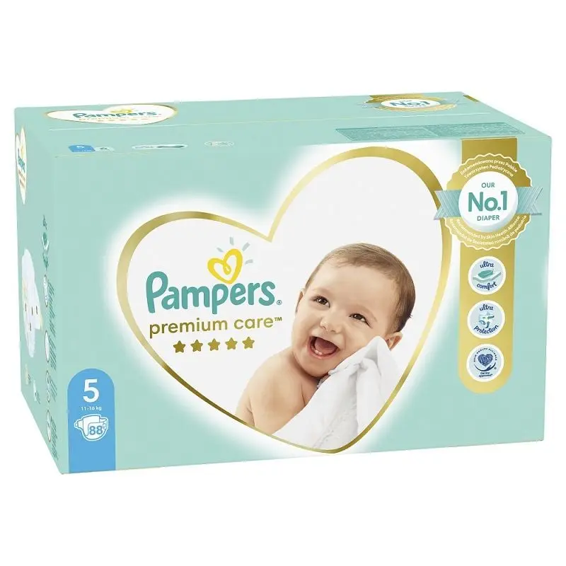 Pampers Premium Care Pelene, Mega Box, Veličina 5, Junior, 88 komada