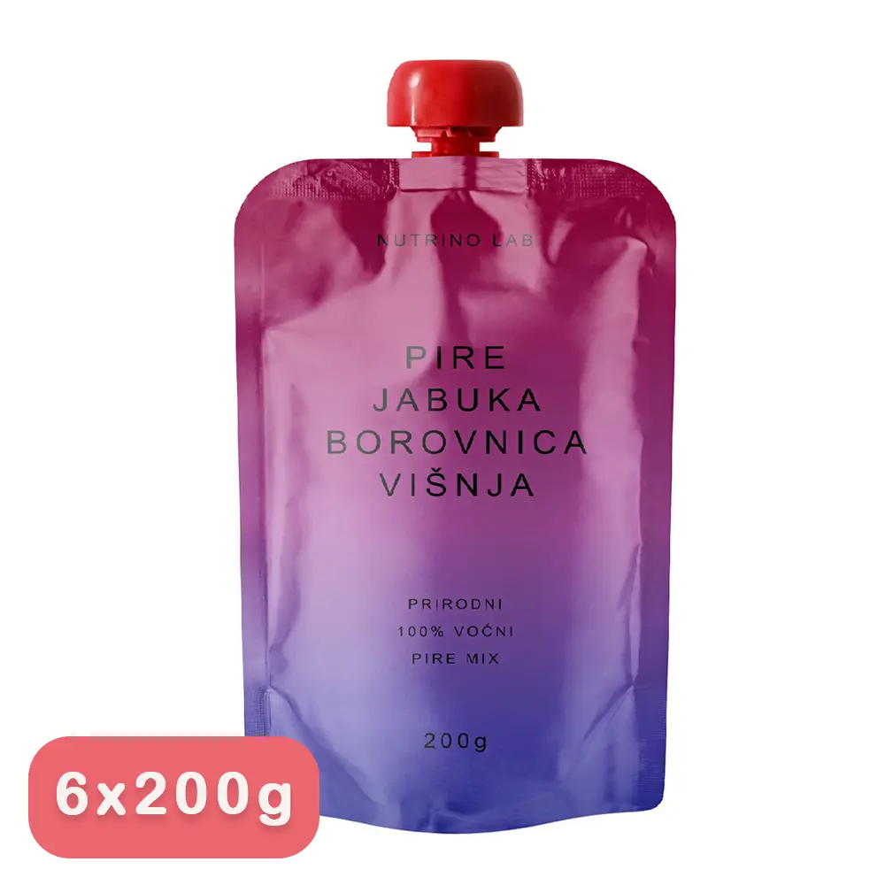 Nutrino Lab Pire Jabuka, Borovnica, Višnja, 200g, 6 komada