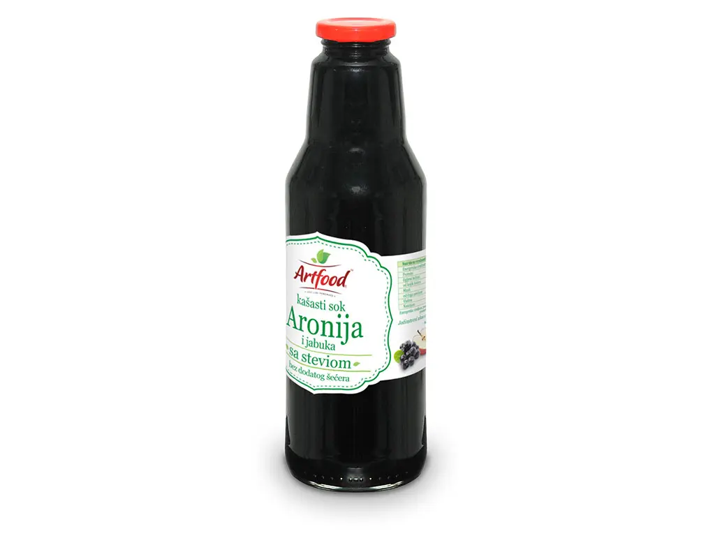 Artfood Voćni nectar sa steviom, Ukus aronije i jabuke, 750ml