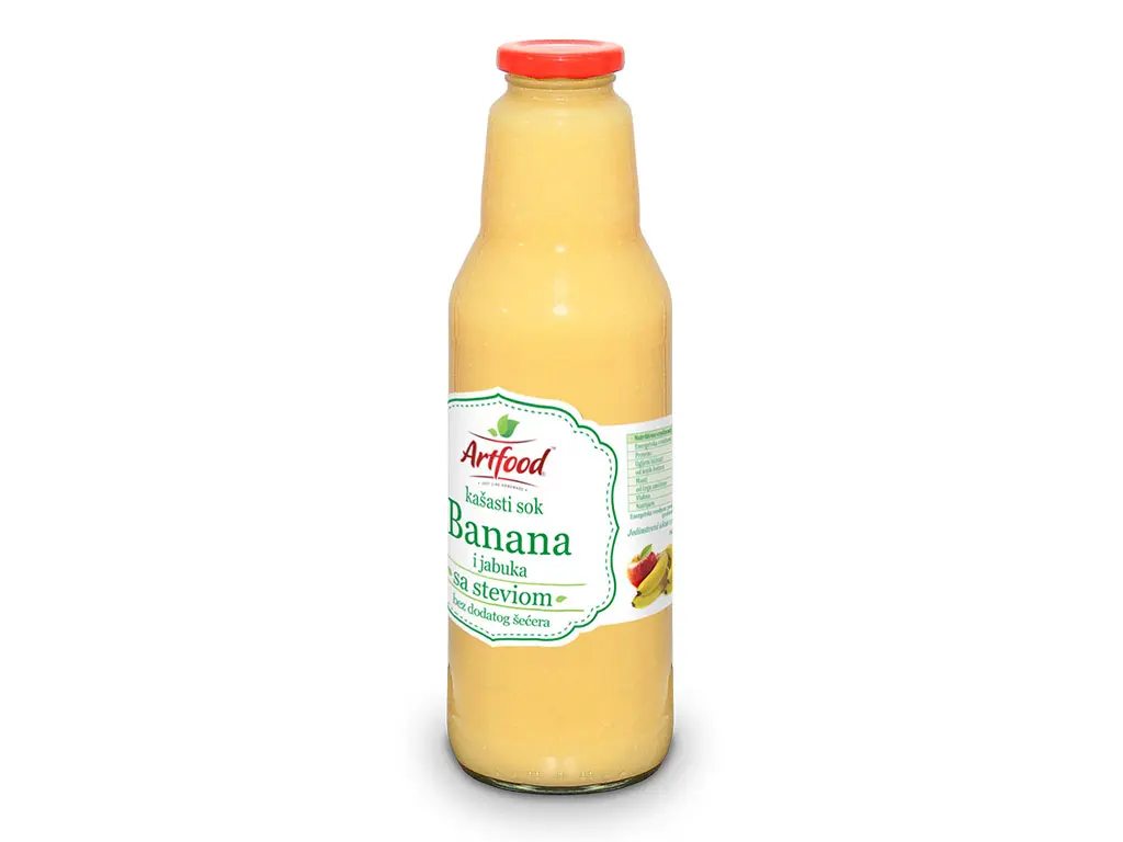 Artfood Voćni nectar sa steviom, Ukus banane i jabuke, 750ml