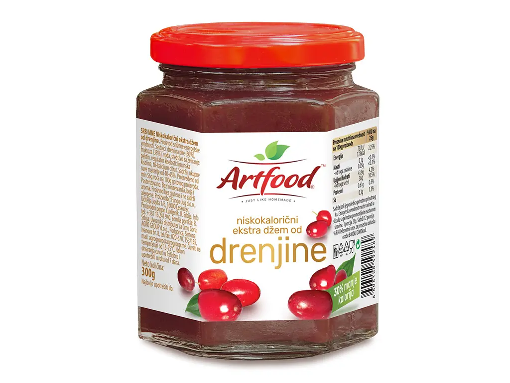 Artfood Niskokalorični džem od drenjine, 300g