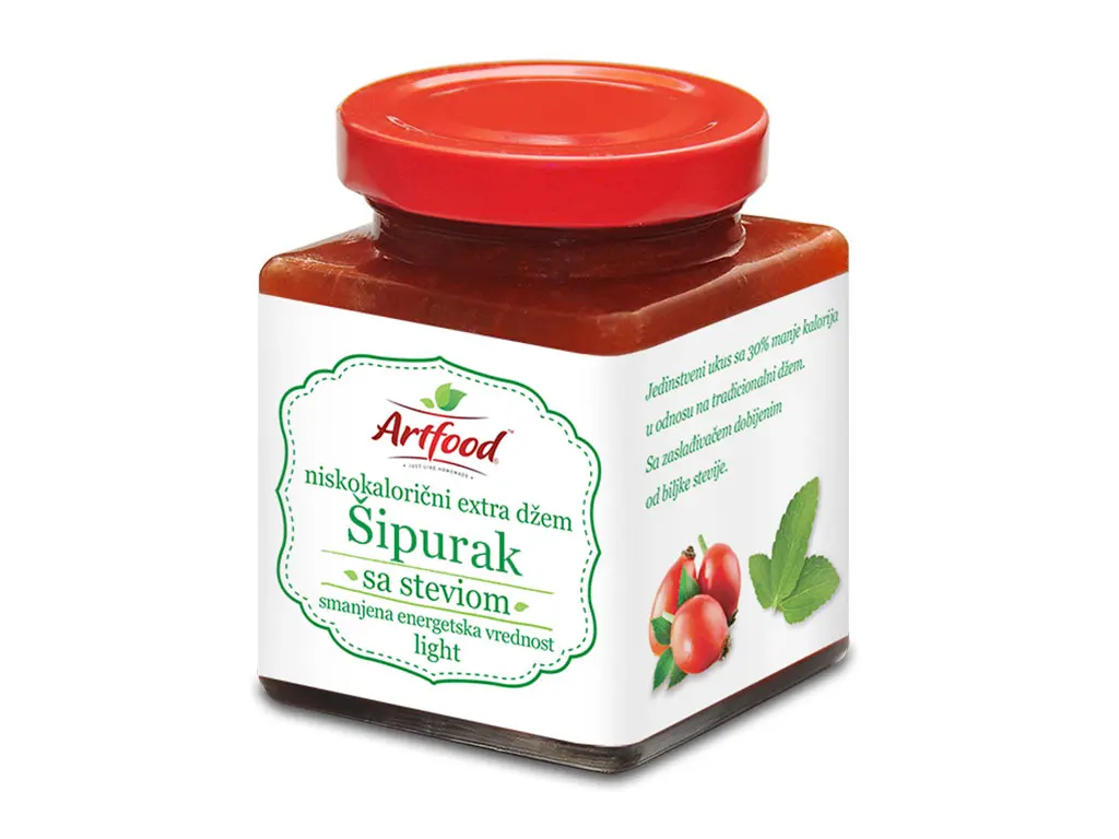 Artfood Niskokalorični extra džem šipurak, Sa fruktozom i steviom, 220g