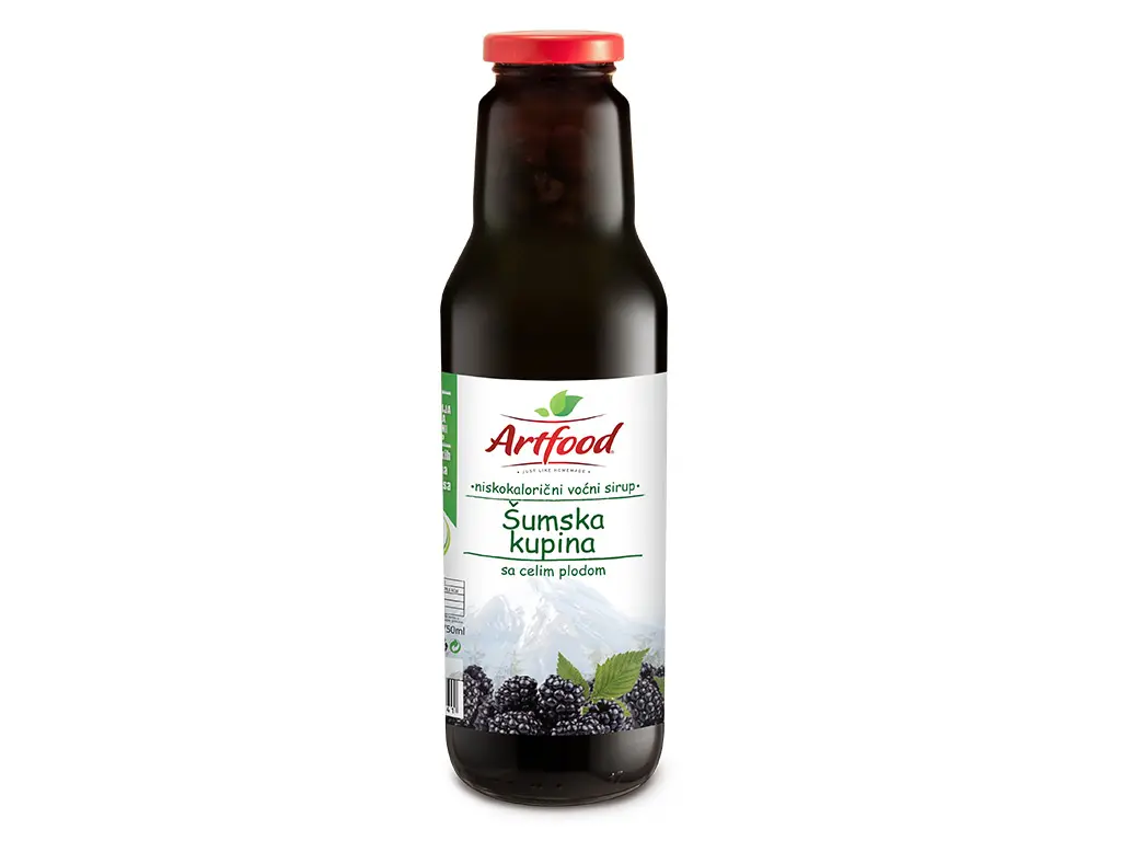 Artfood Niskokalorični voćni sirup šumske kupine, Sa celim plodom, 750ml