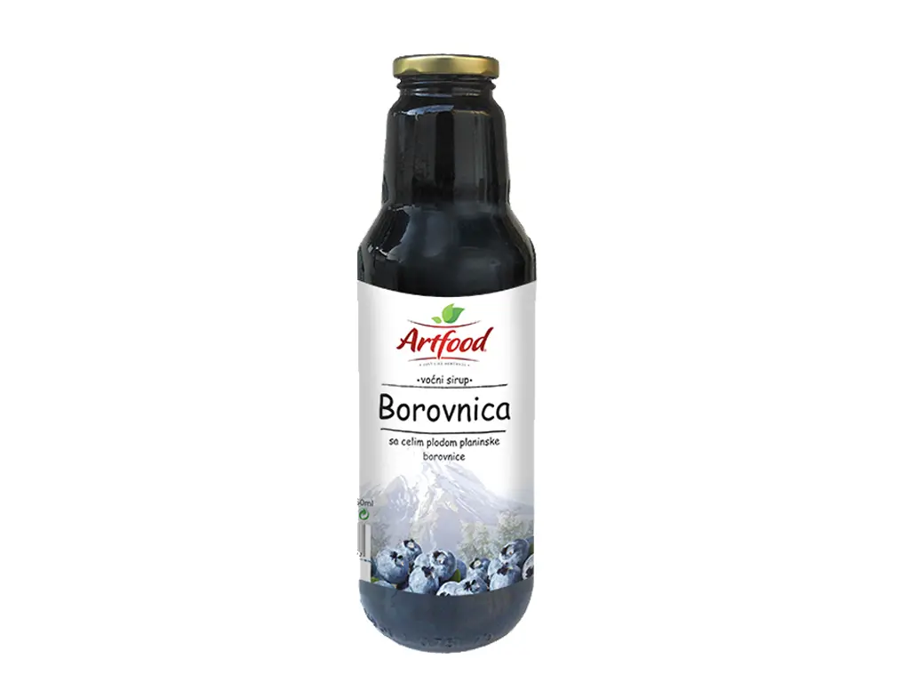 Artfood Voćni sirup od divlje borovnice sa plodom, 750ml