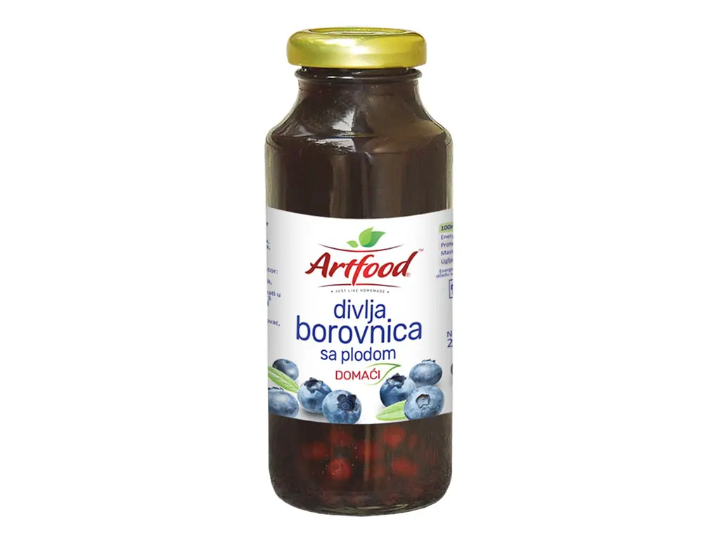 Artfood Sok od divlje borovnice sa plodom, 250ml