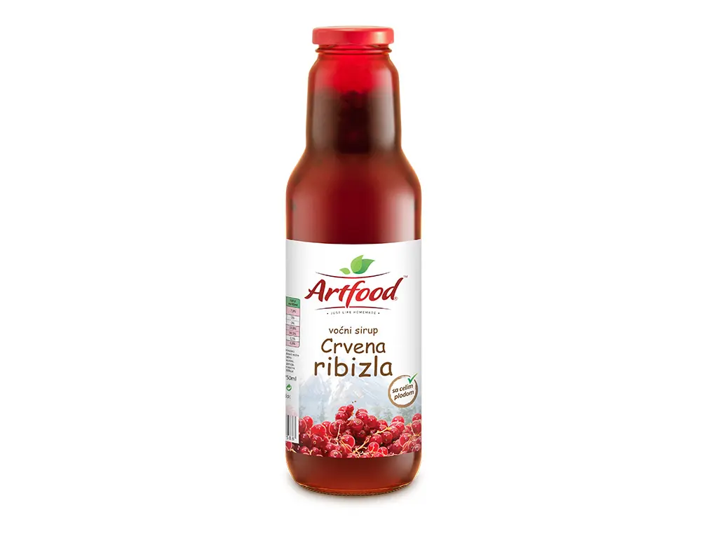 Artfood Voćni sirup od crvene ribizle sa plodom, 750ml