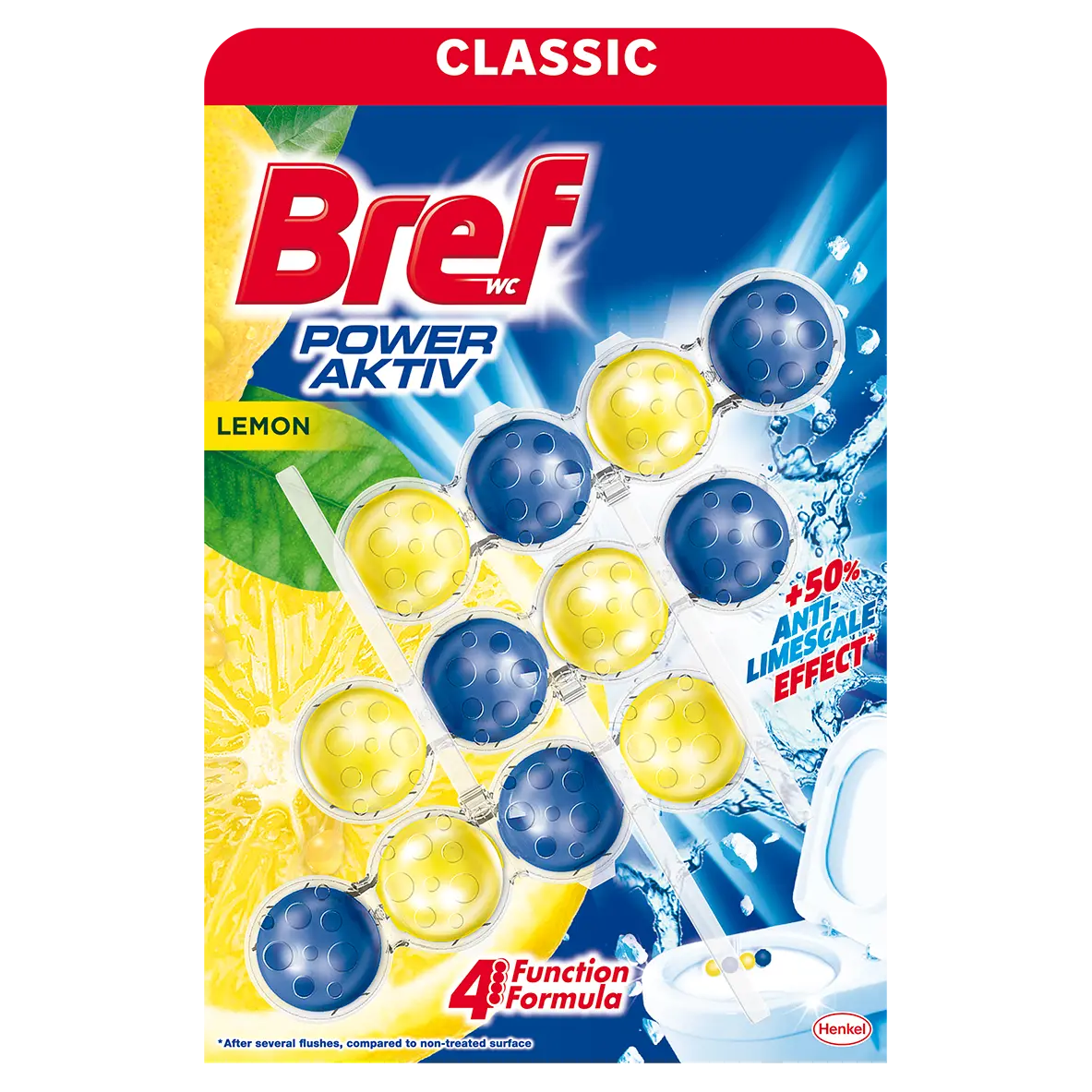 BREF Power Aktiv Lemon, WC osveživač, 3x50 g