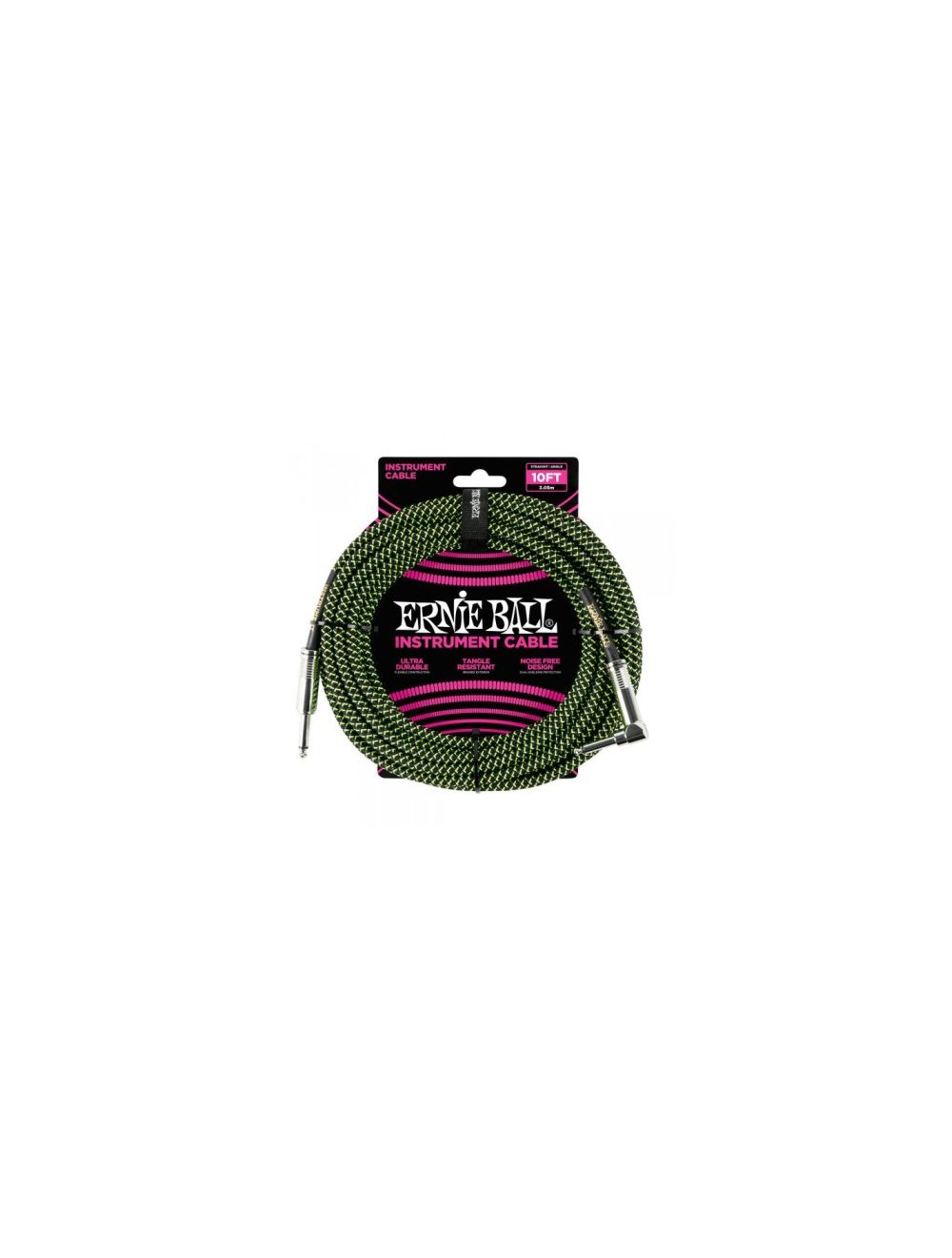 6077 Black/Green 3m Instrument Cable