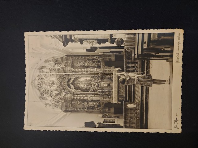 Stara razglednica Bled obole nostranjost crkve