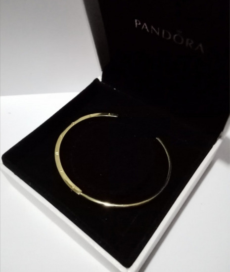 Pandora otvorena Gold cvrsta narukvica, s925 ALE