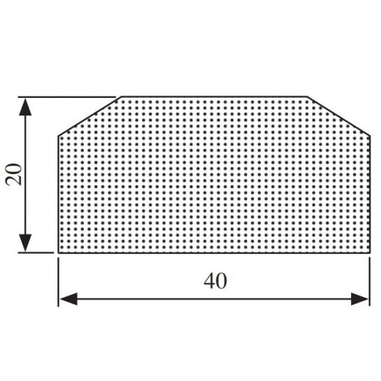 Gumeni profil sunđerasti 40×20 – M213004000 / S5.108
