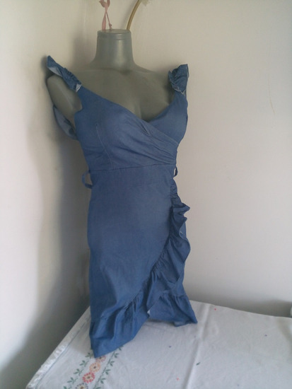 L&S plava korset haljina sa karnerom S