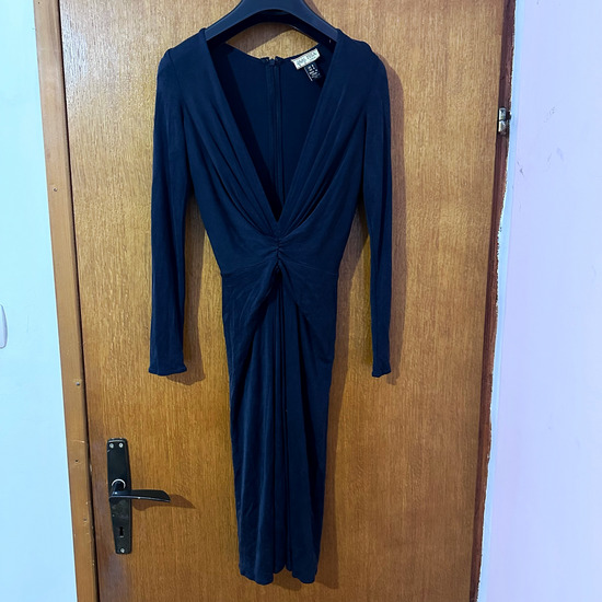 ISSA London crna haljina XS 100% svila