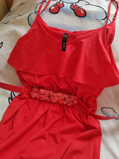 Duga koralno crvena haljina