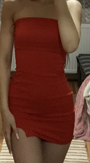 Crvena ručno radjena haljina