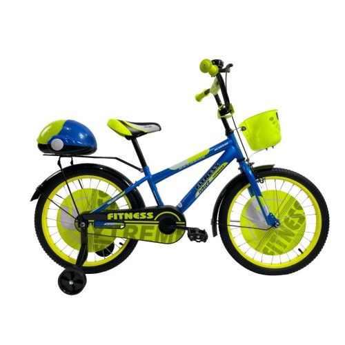 Dečija bicikla 20" Fitness plavo-zelena sa pomoćnim točkovima (SM-20103)