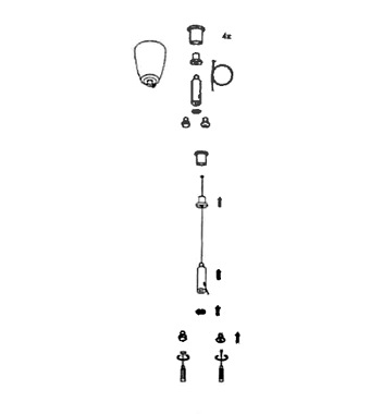 Set suspenzije za SARH, L=2m, sa rozetnom, bela