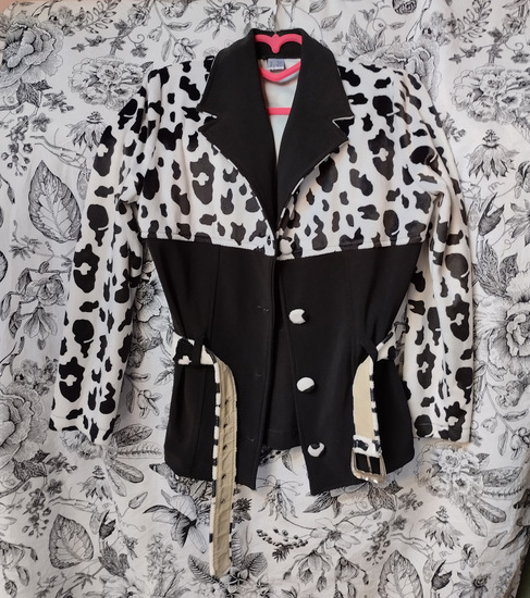Vintage crni beli sako jaknica