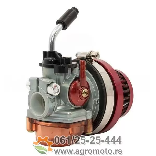 Karburator Dellorto SHA 14-12 Tomos A3 A35 A5 sa filterom crveni