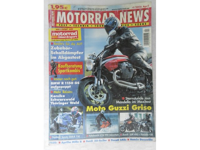 Casopis Motorrad News broj 4/2006 o motorima .