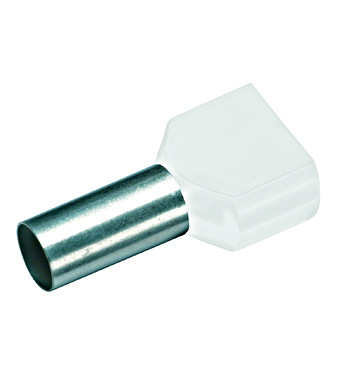 Izolovana kablovska hilzna, dupla, 2x0.5mm²/8mm, bela
prodaja isključivo u pakiranjima po 100 komada, u skladu s DIN 46228-4, kontaktni materijal: Cu-ETP u skladu s DIN EN 13600