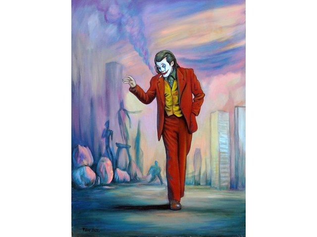 JOKER  - umetnicka slika - ulje na platnu, original