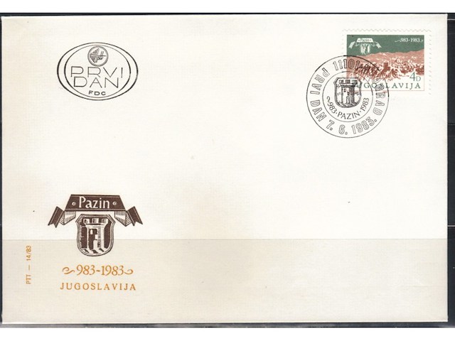 1000 god Pazina 1983.,FDC