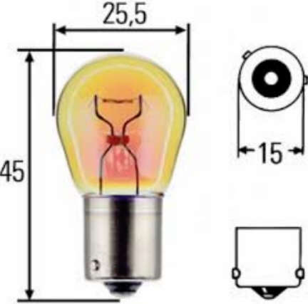 SIJALICA 12V-21W ŽUTA PY21W BAU15S HELLA