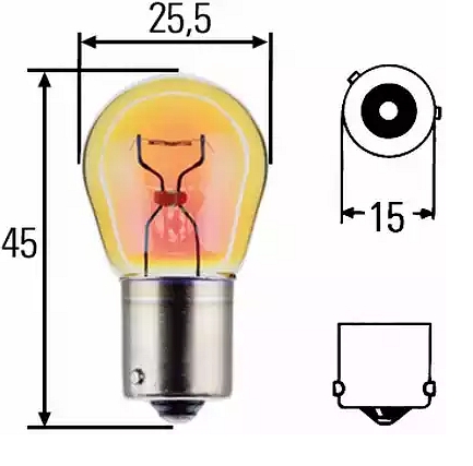 SIJALICA 12V-21W Žuta PY21W postolje BAU15s HELLA