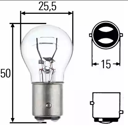 SIJALICA 12V-21W-5W P21 5W postolje BAY15d HELLA