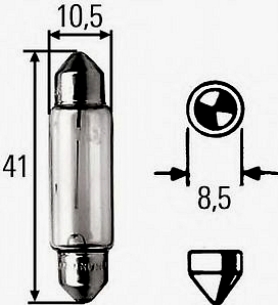 SIJALICA SULFIDNA 12V-18W 41mm (postolje: SV8.5-8) HELLA