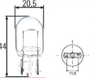 Sijalica ubodna 12V-21W W21W postolje W3x16d Hella