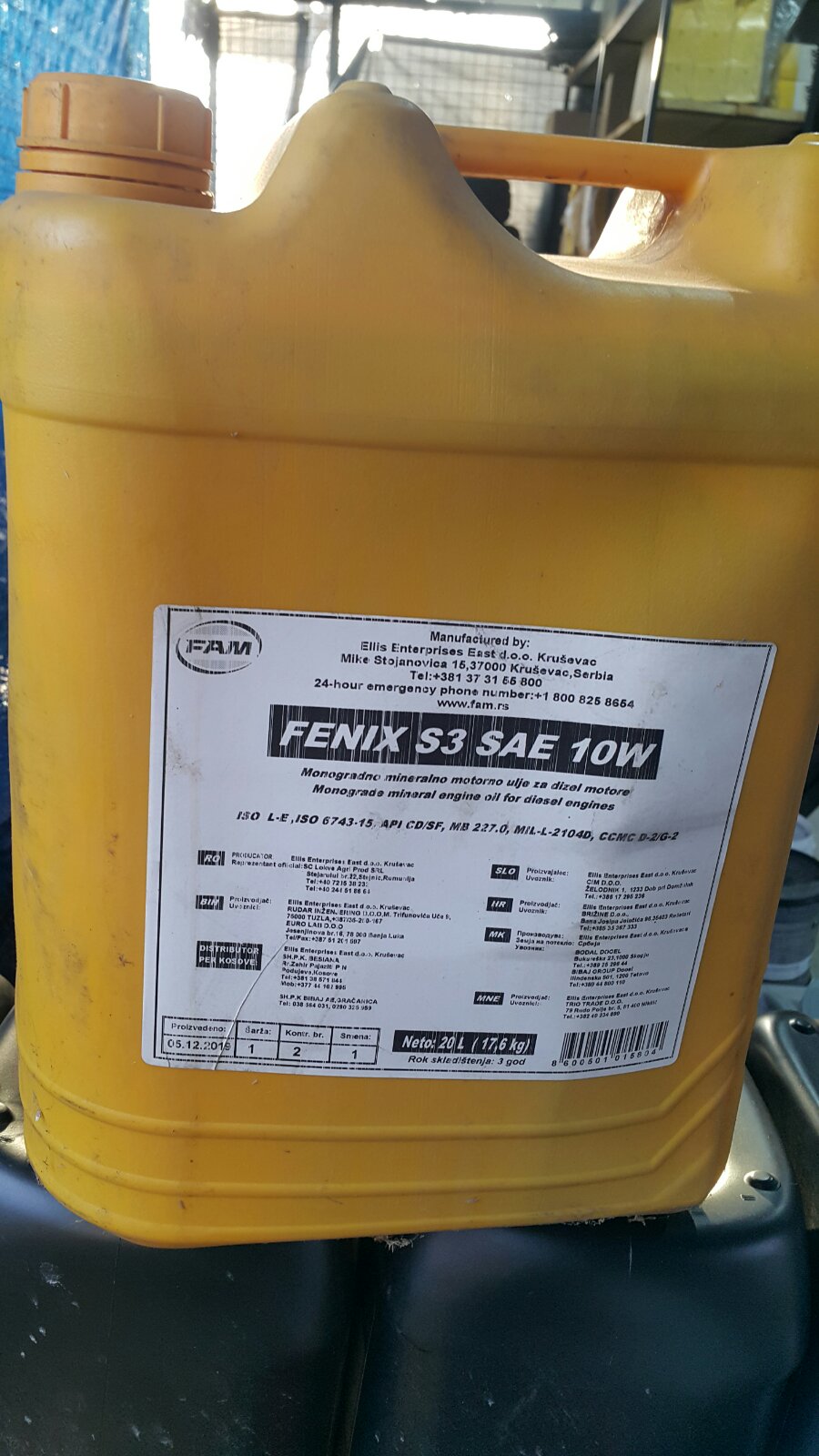 FAM FENIX SAE 10w S3 20 litra