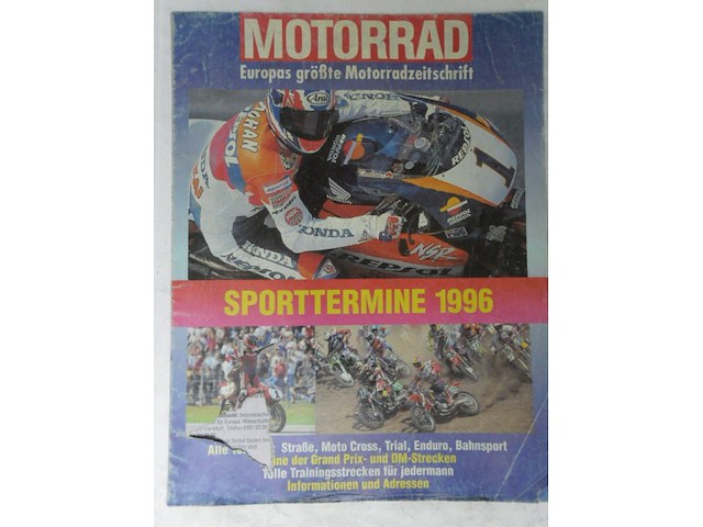 Casopis Motorrad Sporttermine 1996  o trkama motora,ost