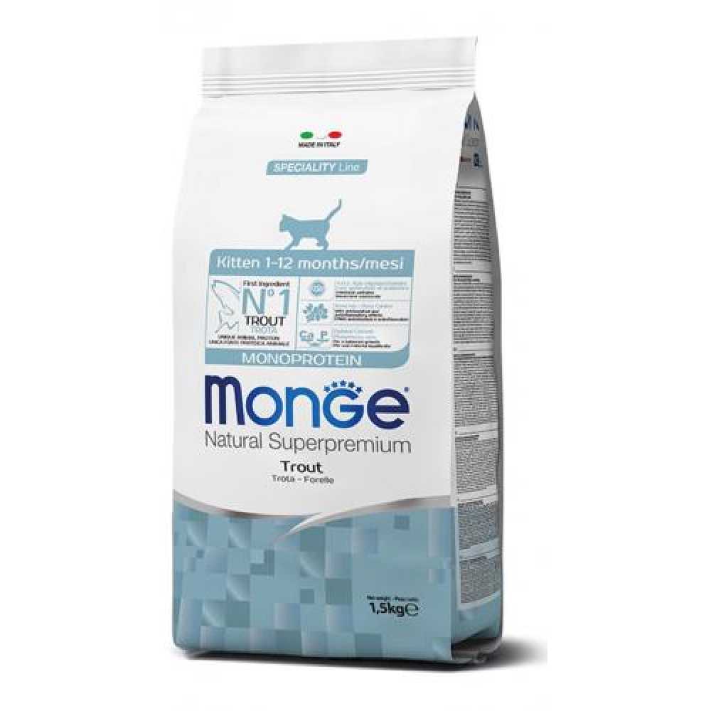 MONGE CAT hrana za mačke Kitten Monoprotein - Pastrmka 1.5kg