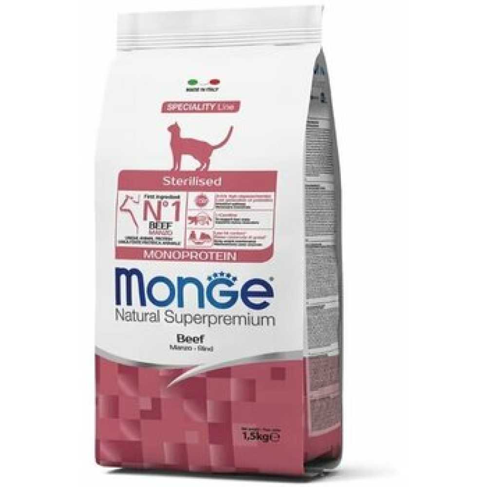 MONGE CAT hrana za mačke Sterilised - Govedina 1.5kg