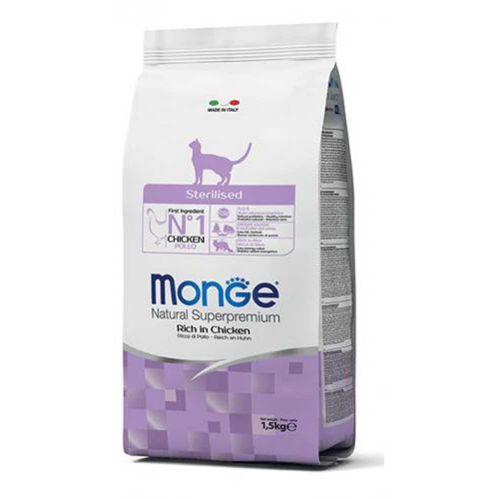 MONGE CAT hrana za mačke Sterilised - Piletina 1.5kg