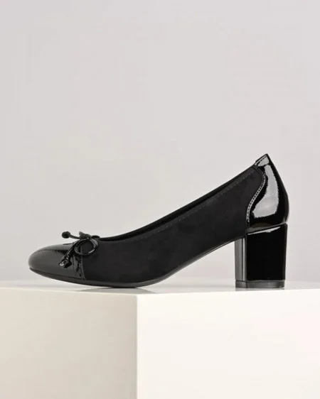 Ženske cipele na deblju štiklu K8 crne